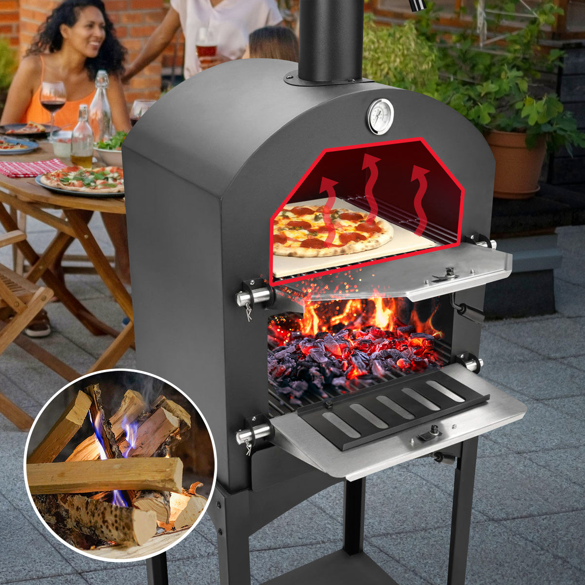 Pizzaofen Grillofen | Garten - Outdoor | Holz oder Kohle